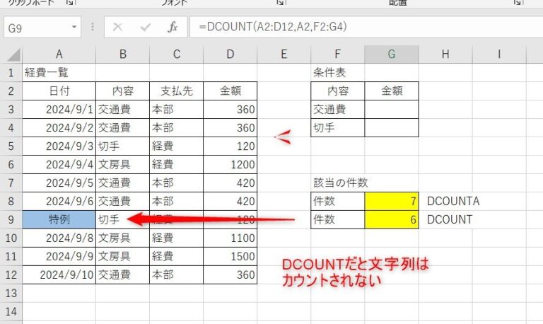 【Excel関数】DCOUNTAとは?複数条件の指定方法とDCOUNTとの違い | Excel仕事術ブログ