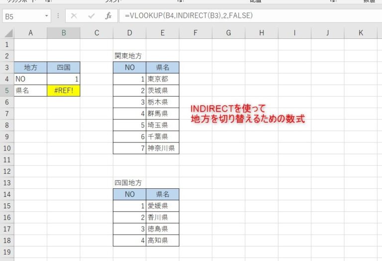 ExcelのVLOOKUPとINDIRECT関数を使って表を切り替えて検索する方法 | Excel仕事術ブログ